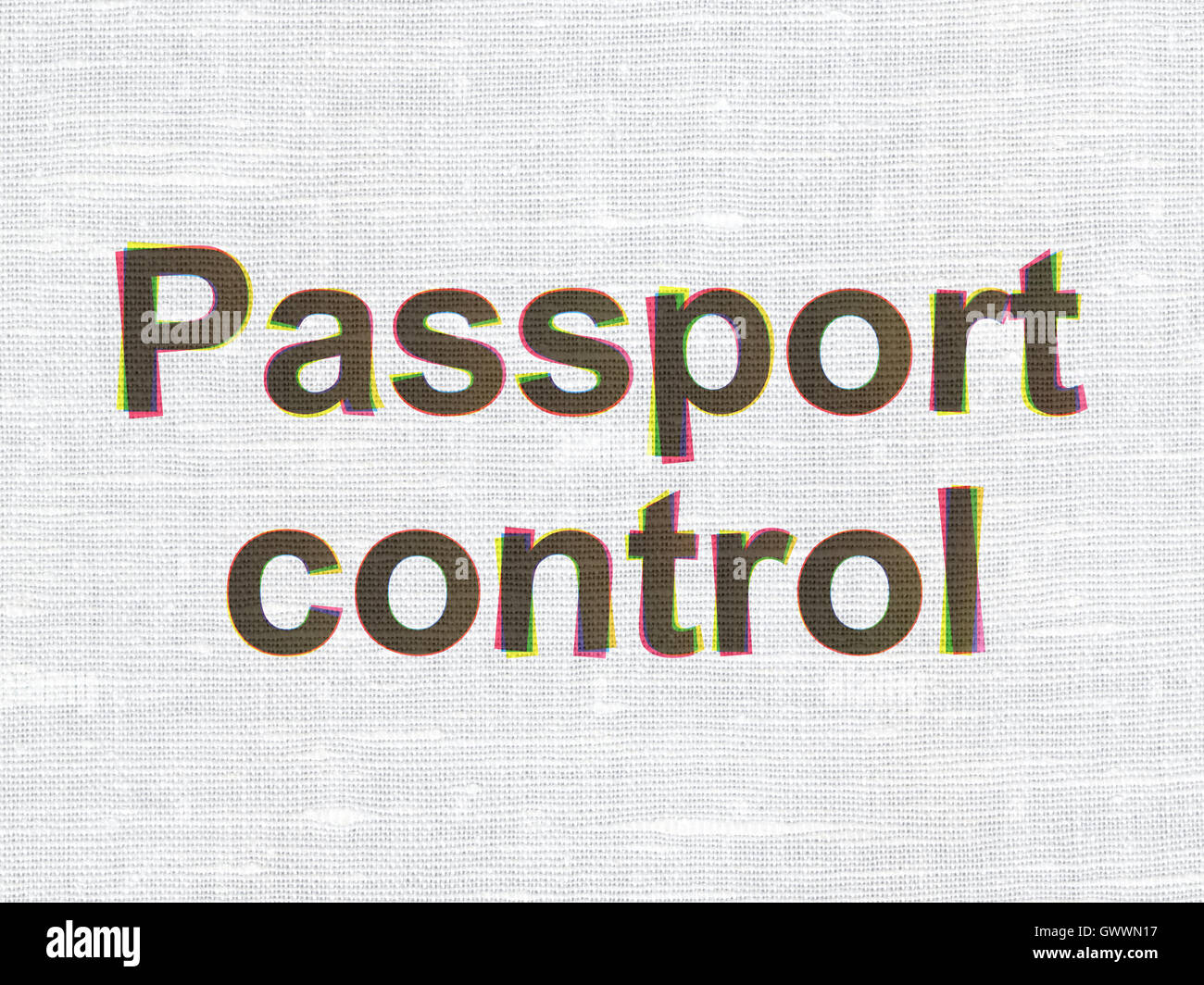Vacation concept: Passport Control on fabric texture background Stock ...