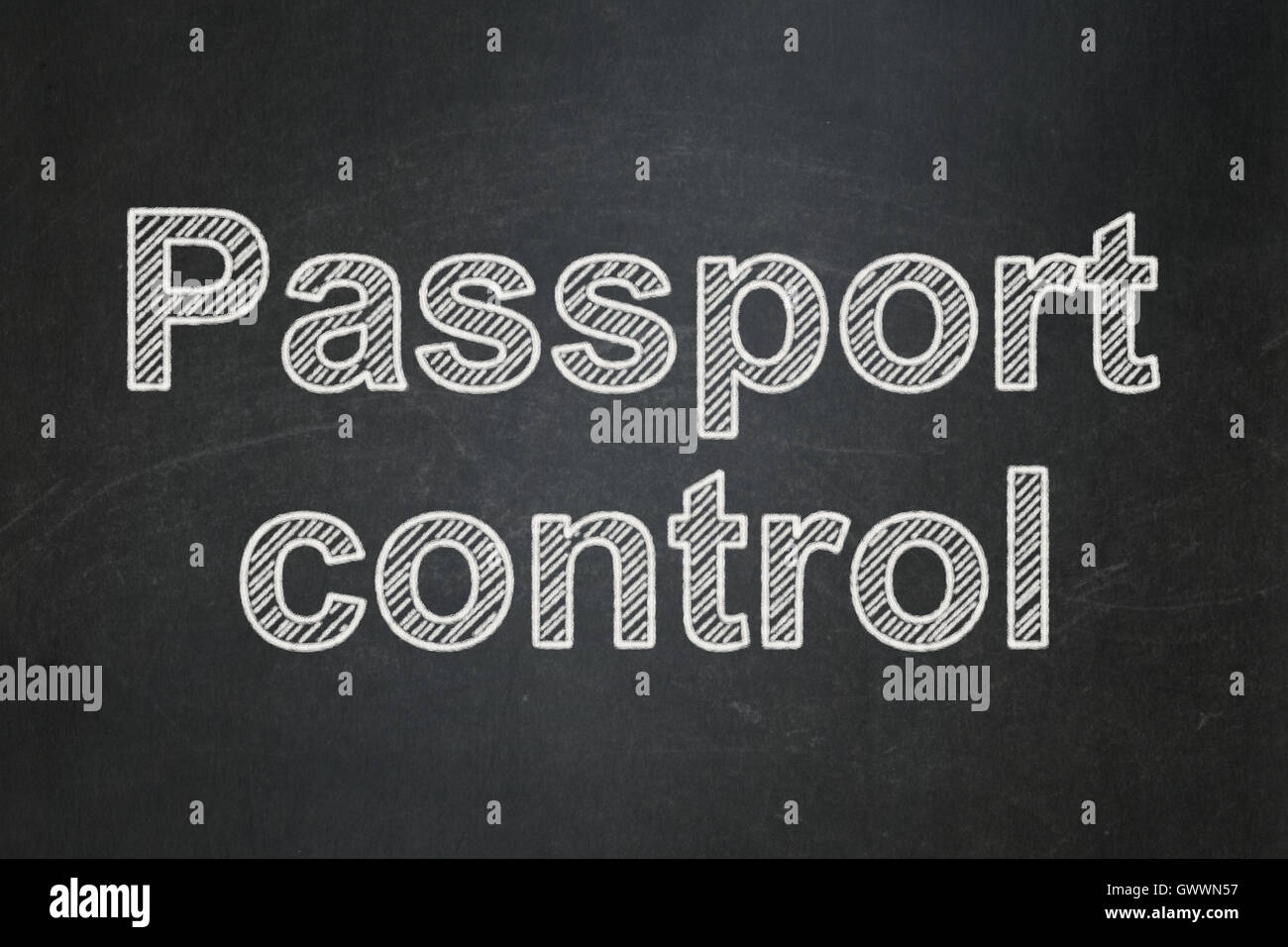 Tourism concept: Passport Control on chalkboard background Stock Photo ...