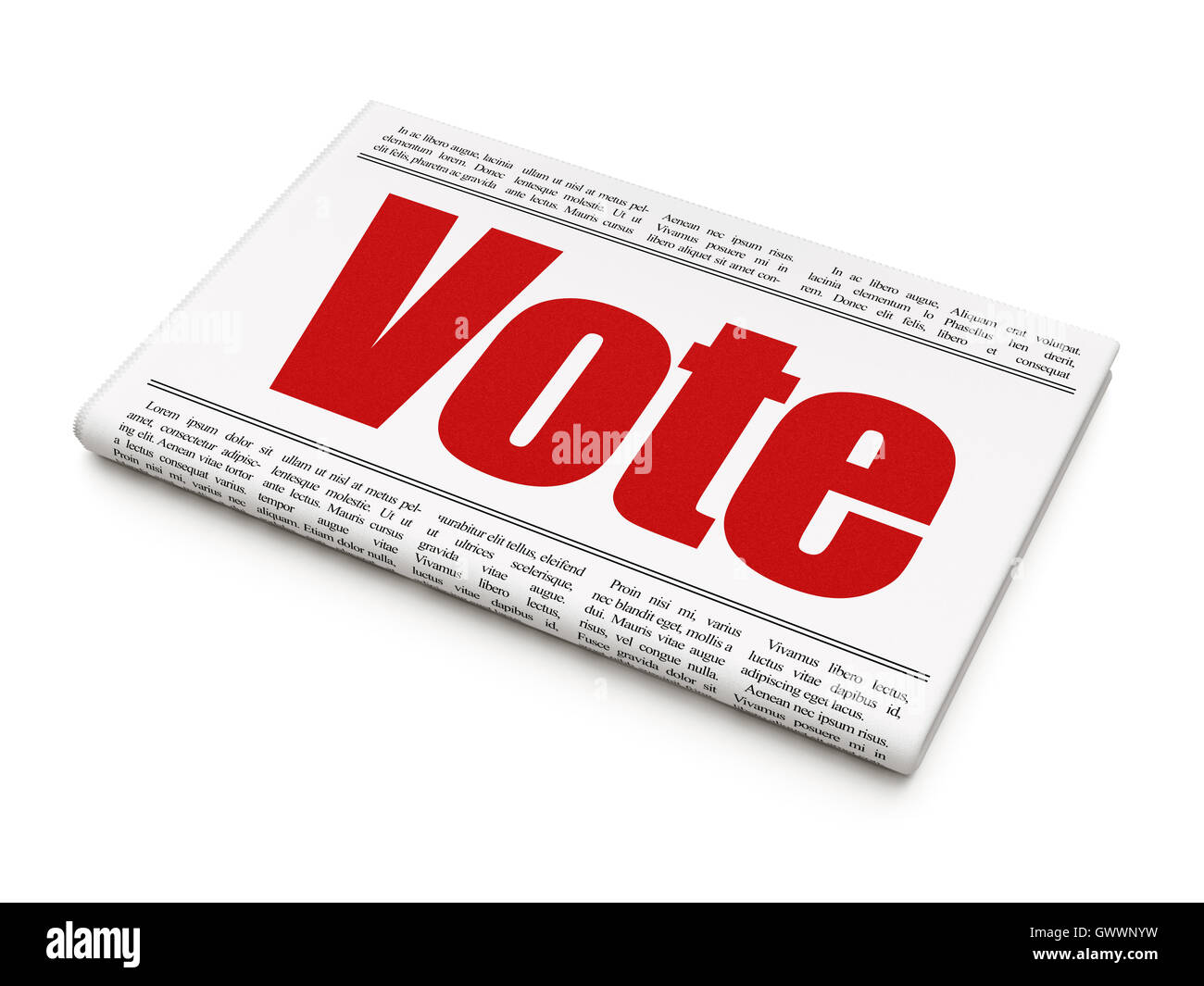 Politics concept: newspaper headline Vote Stock Photo - Alamy