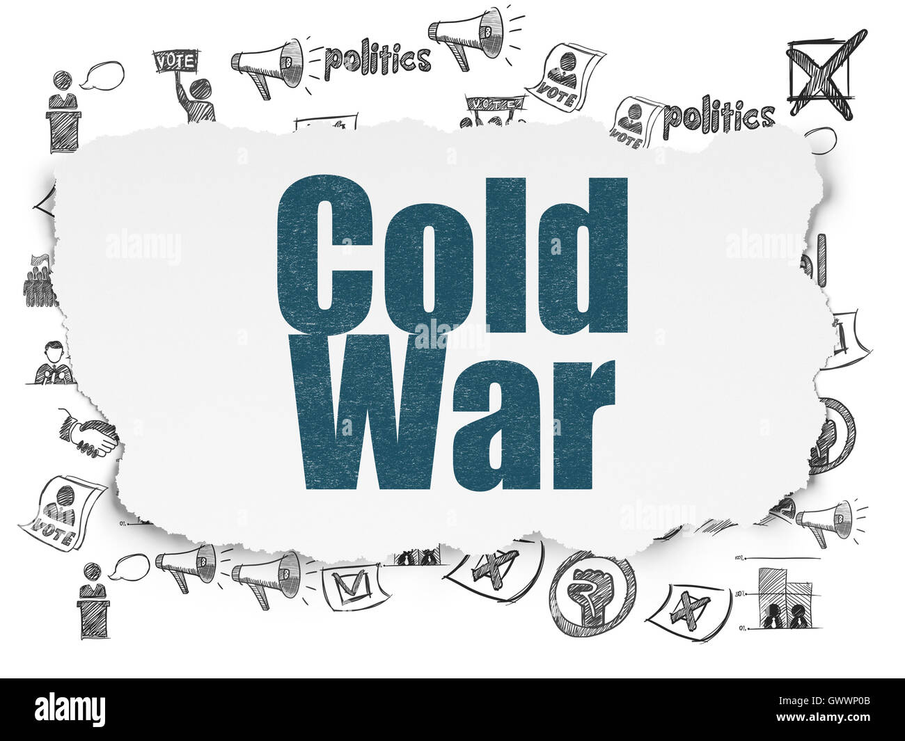 Politics concept: Cold War on Torn Paper background Stock Photo - Alamy