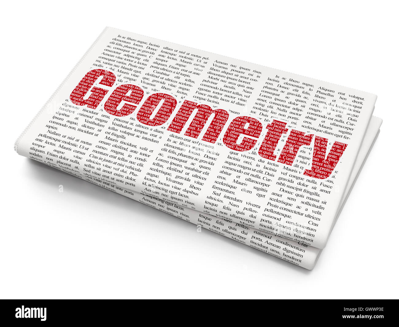 Education concept: Geometry on Newspaper background Stock Photo - Alamy