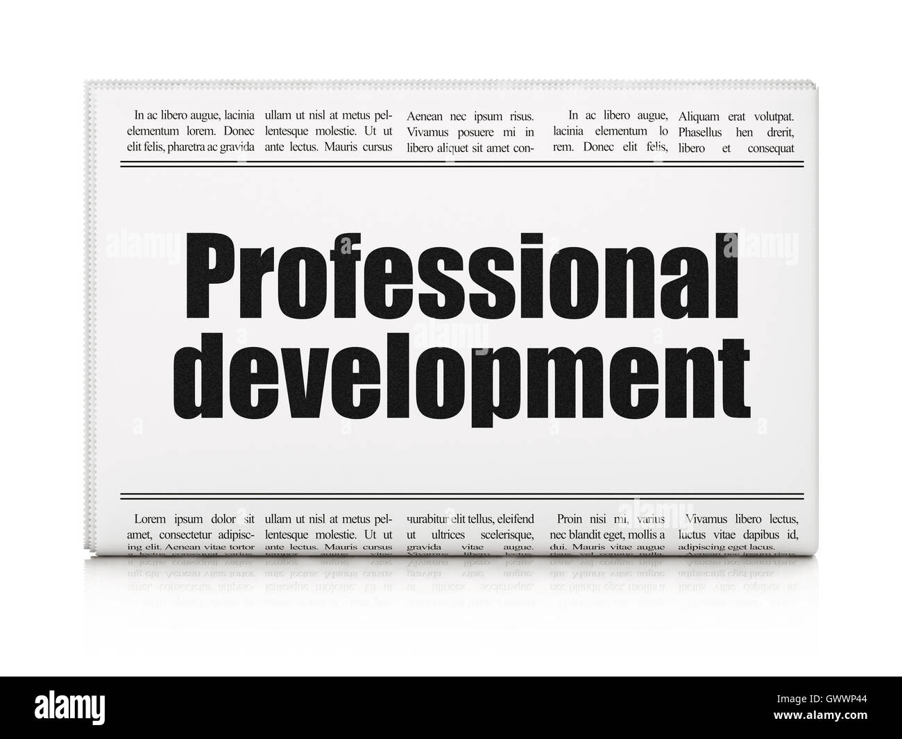 Education concept: newspaper headline Professional Development Stock ...