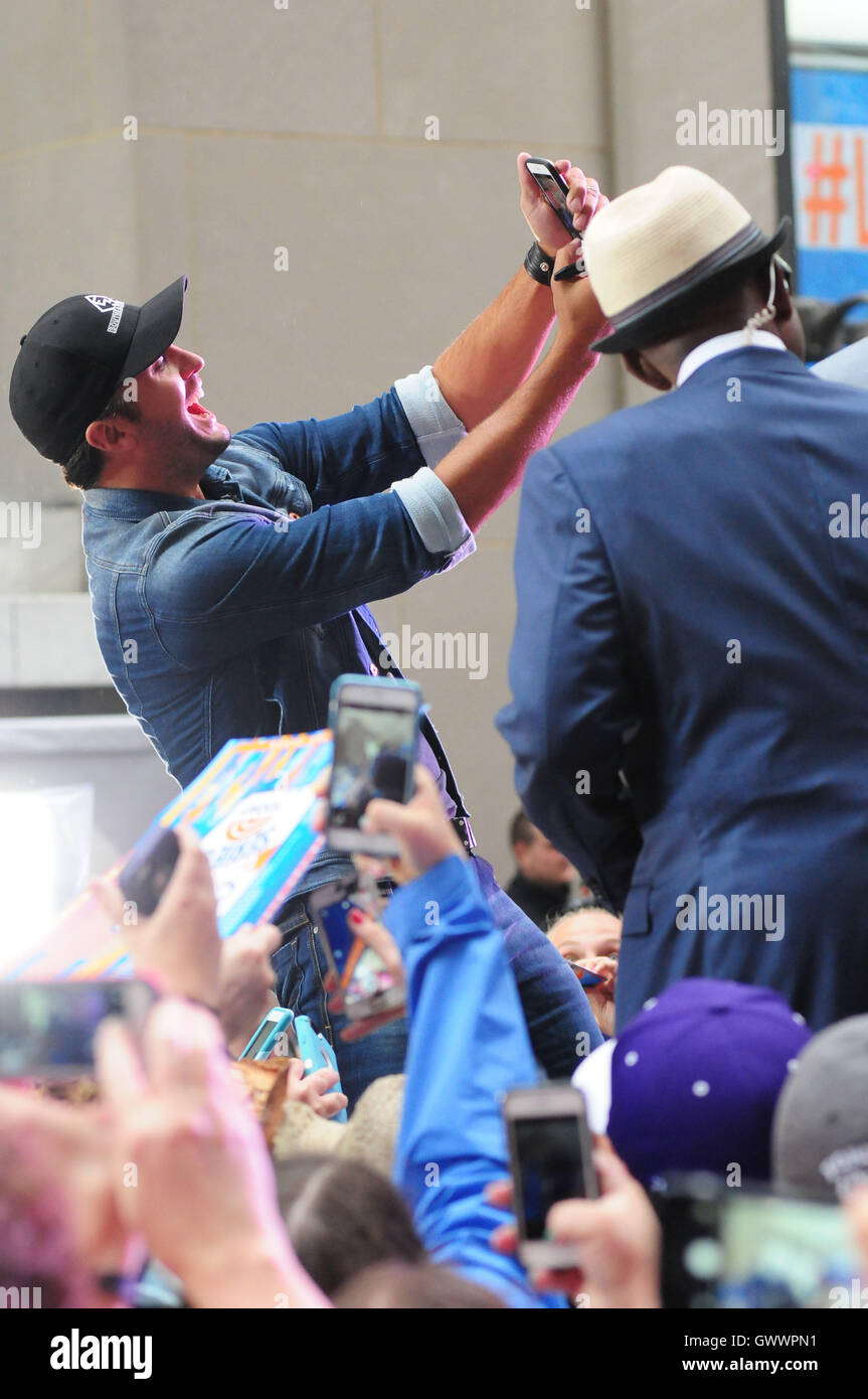 Luke Bryan performs at the 'Today' show plaza Featuring: Luke Bryan ...