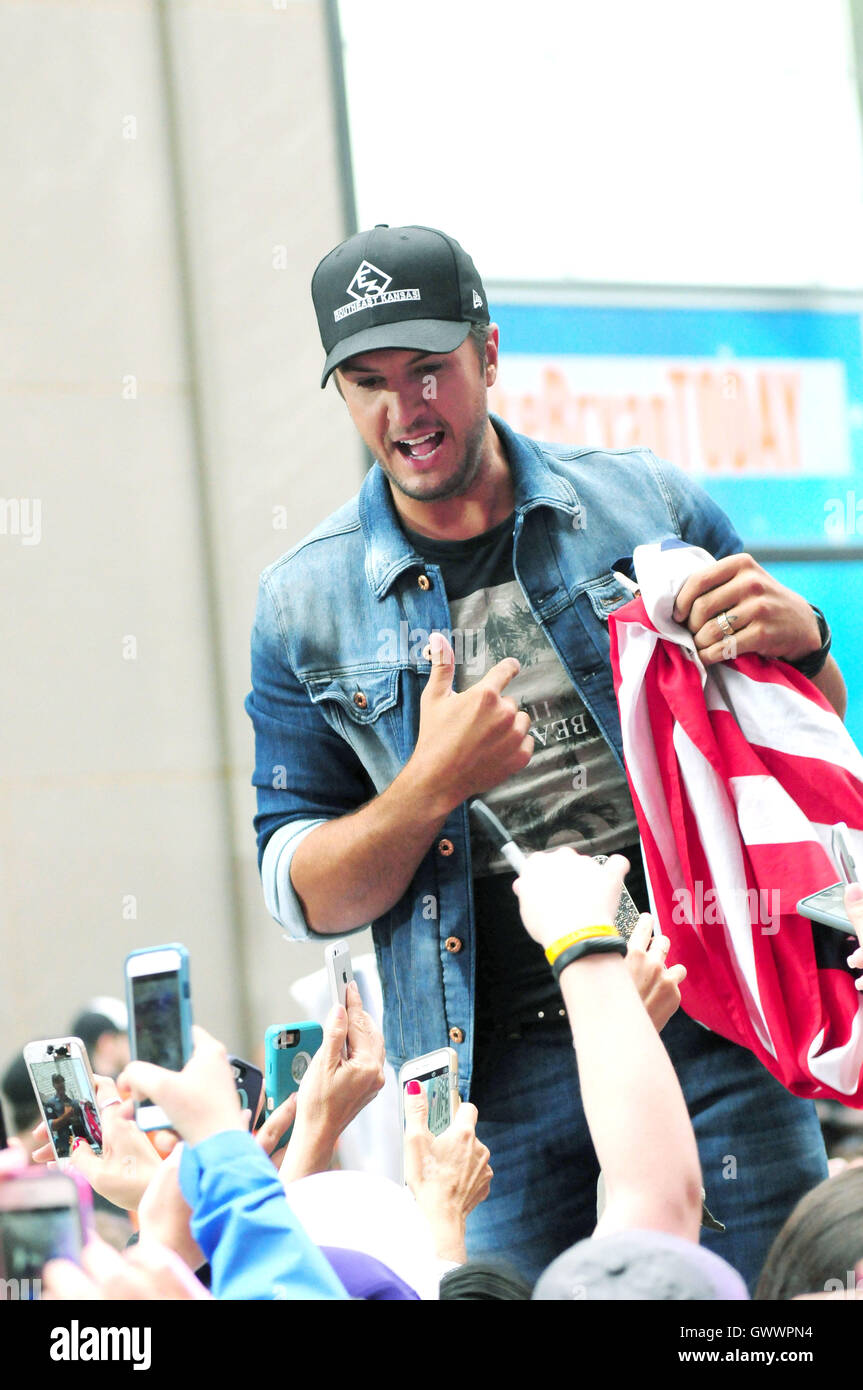Luke Bryan performs at the 'Today' show plaza Featuring: Luke Bryan ...