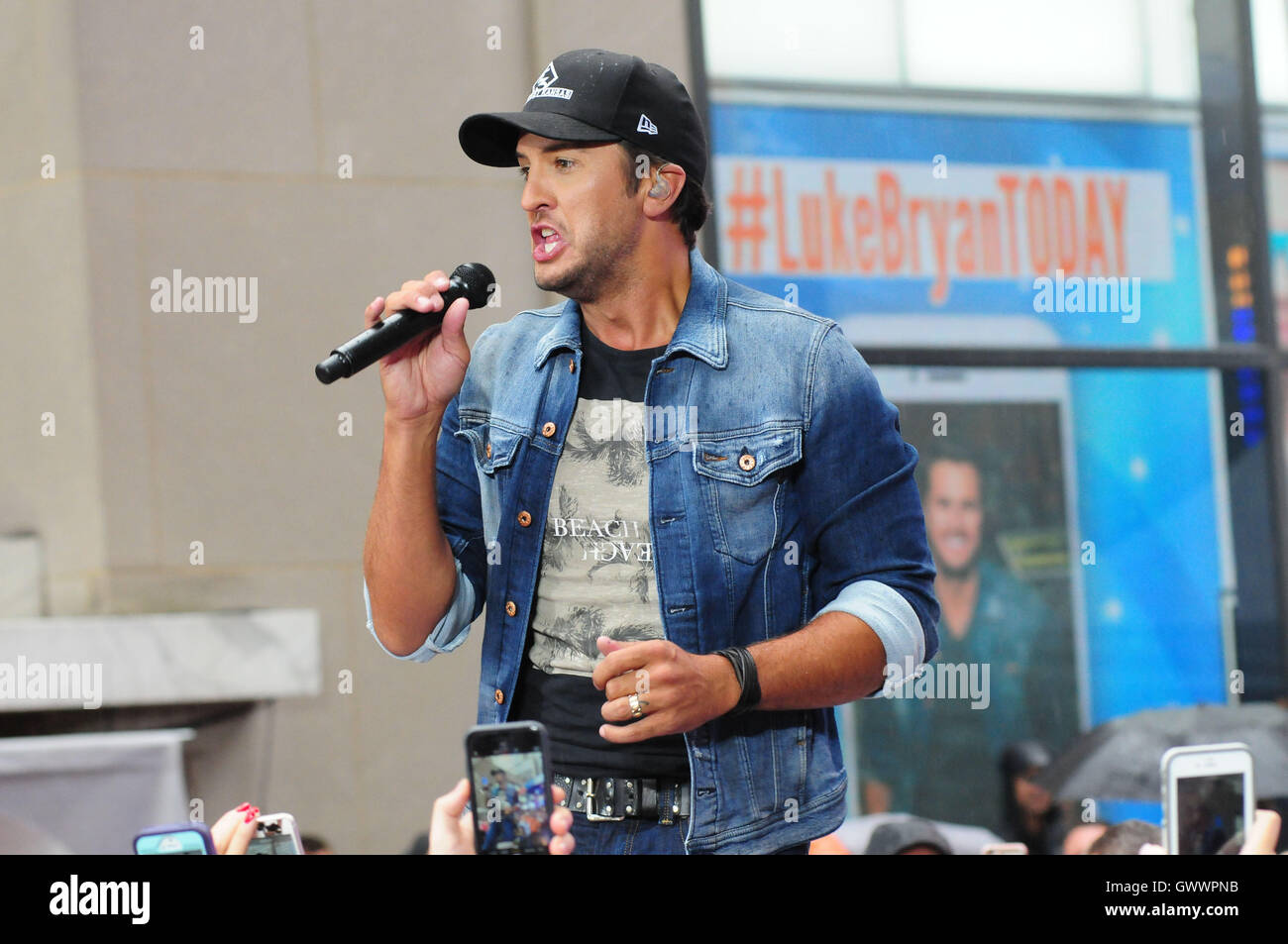 Luke Bryan performs at the 'Today' show plaza Featuring: Luke Bryan ...