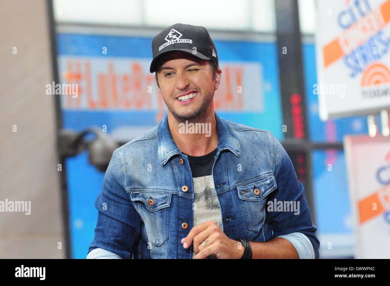 Luke Bryan performs at the 'Today' show plaza Featuring: Luke Bryan ...