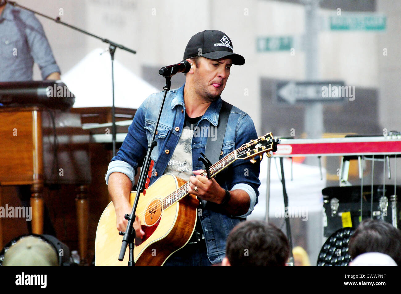 Luke Bryan performs at the 'Today' show plaza Featuring: Luke Bryan ...