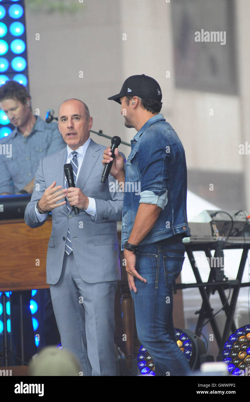 Luke Bryan performs at the 'Today' show plaza Featuring: Luke Bryan ...