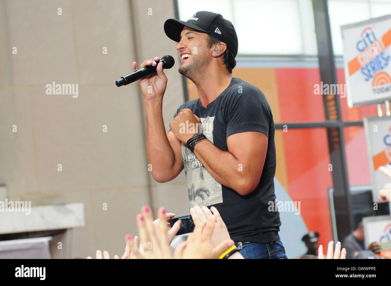 Luke Bryan performs at the 'Today' show plaza Featuring: Luke Bryan ...
