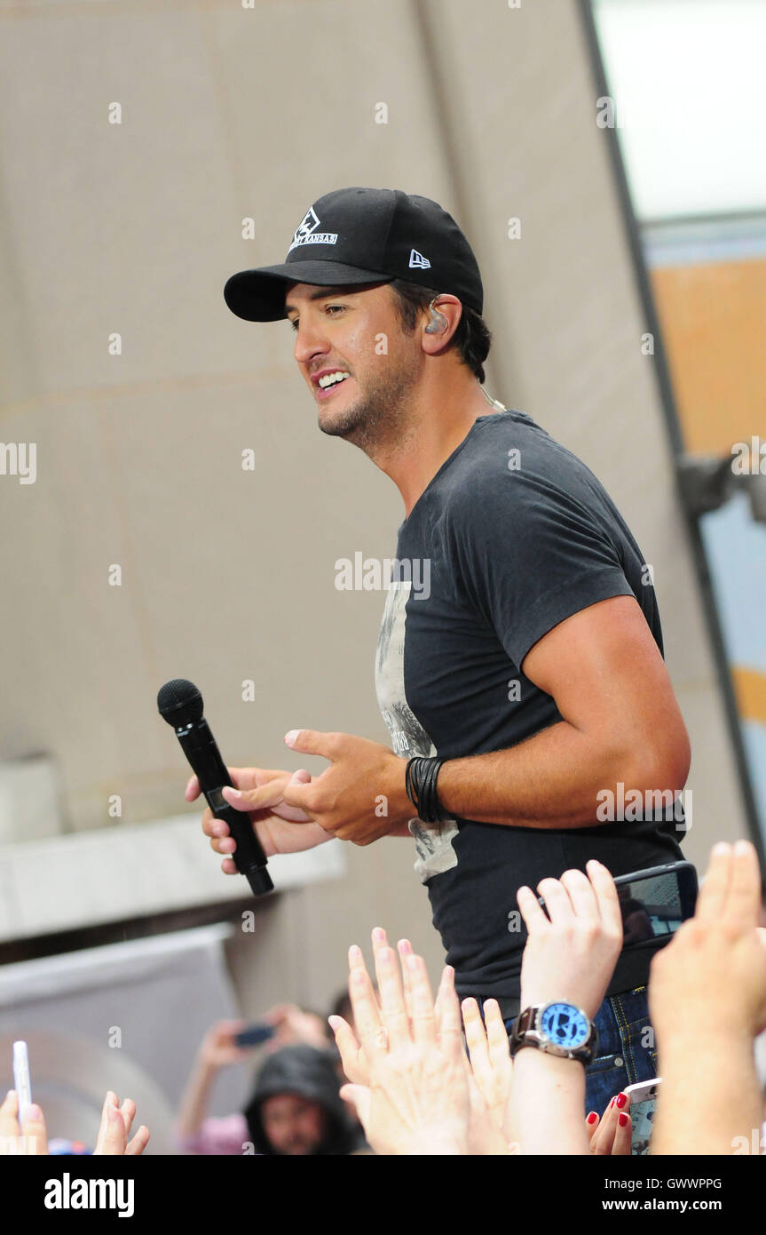 Luke Bryan performs at the 'Today' show plaza Featuring: Luke Bryan ...