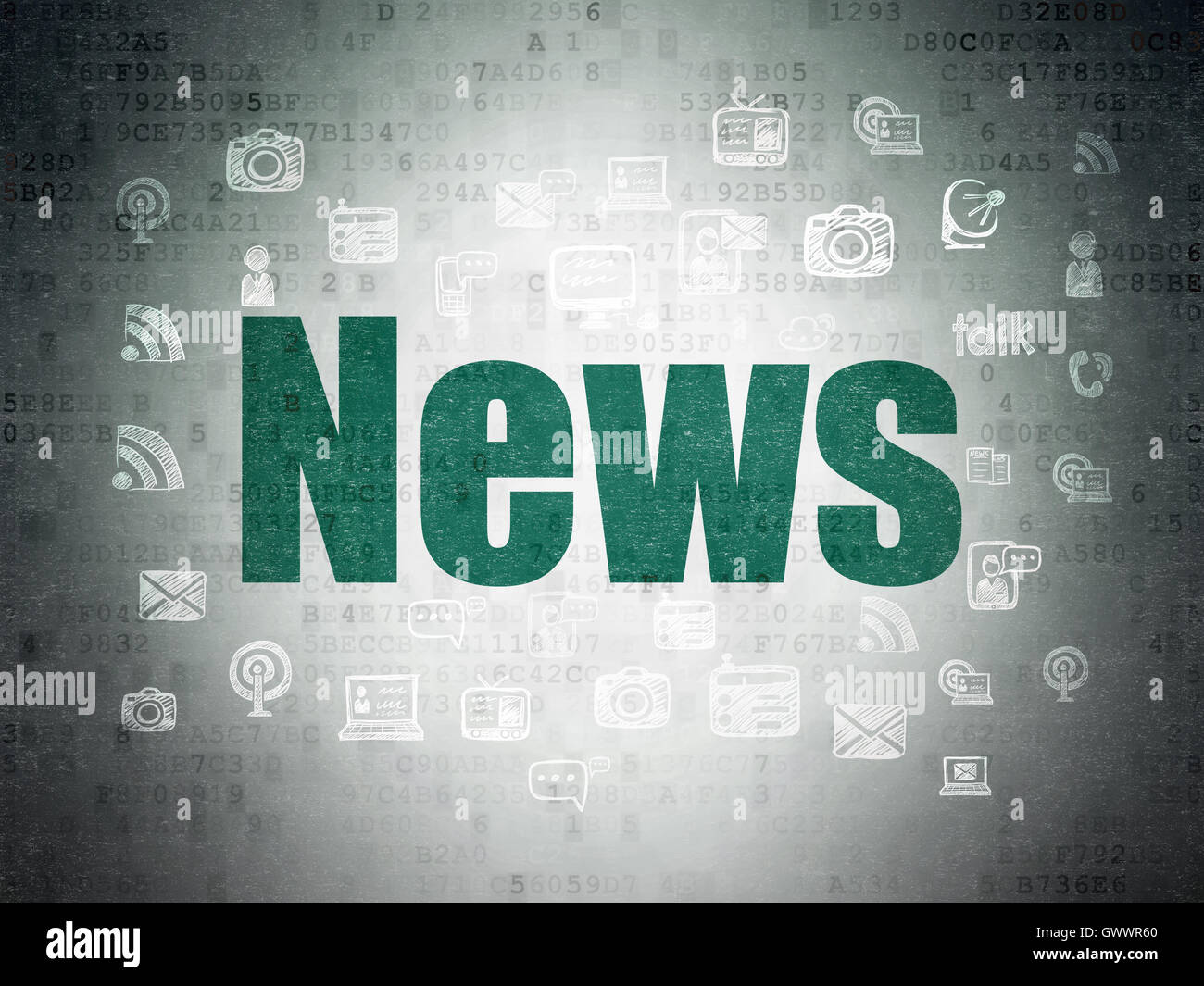 News concept: News on Digital Data Paper background Stock Photo - Alamy