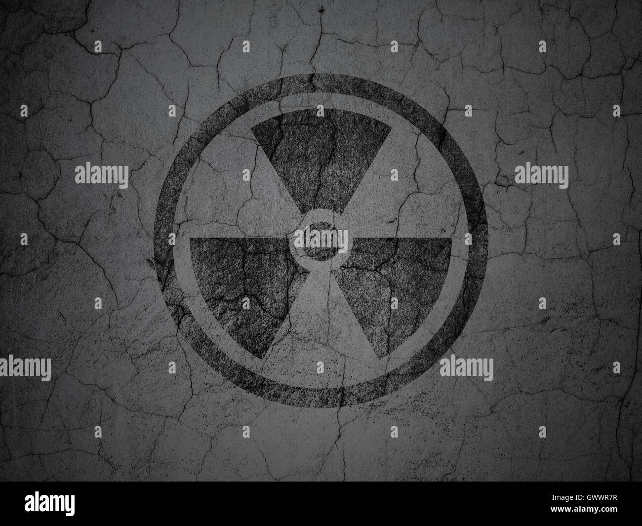 Science concept: Radiation on grunge wall background Stock Photo - Alamy