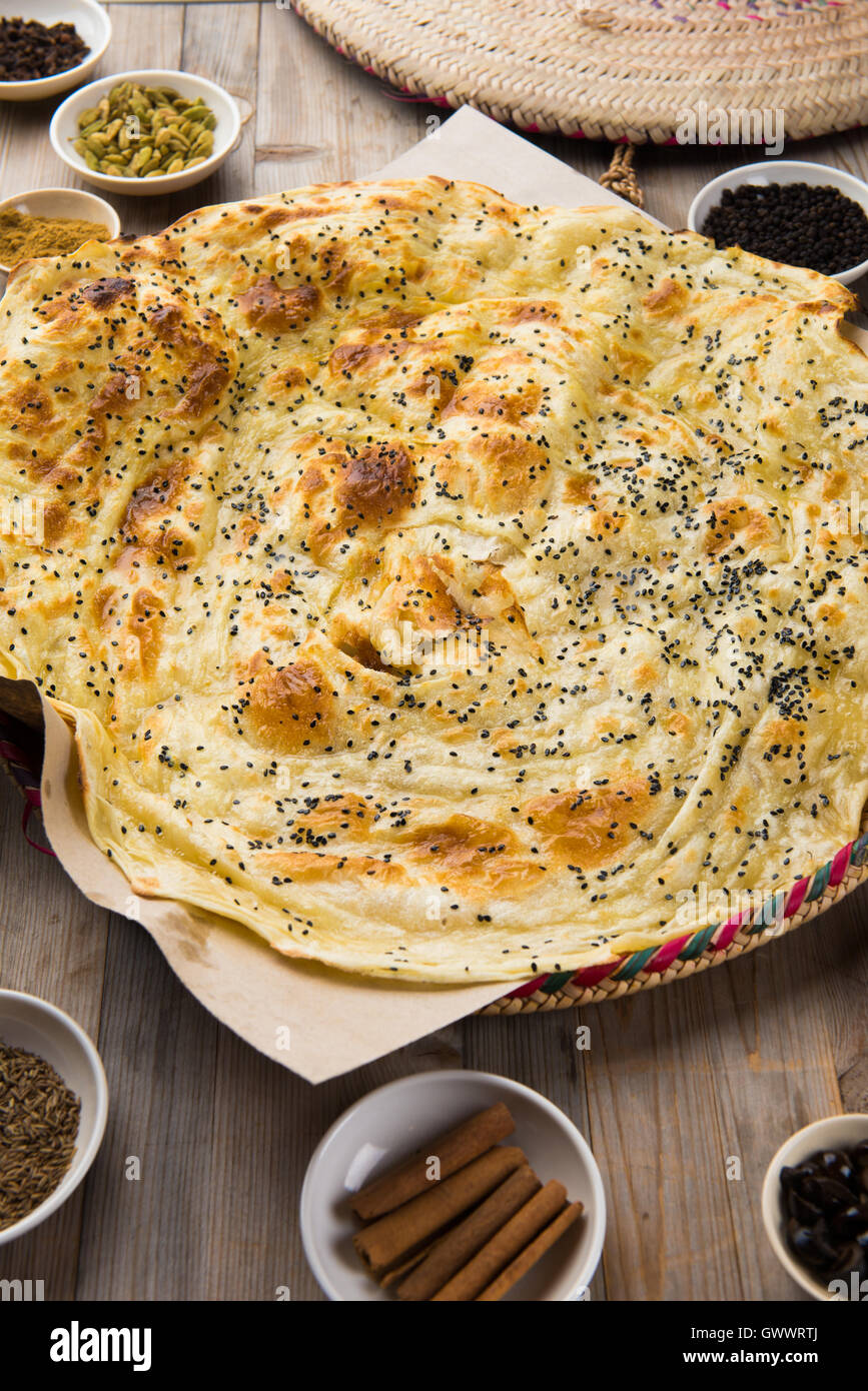 Malawah or Malawach traditional yemeni bread Stock Photo - Alamy