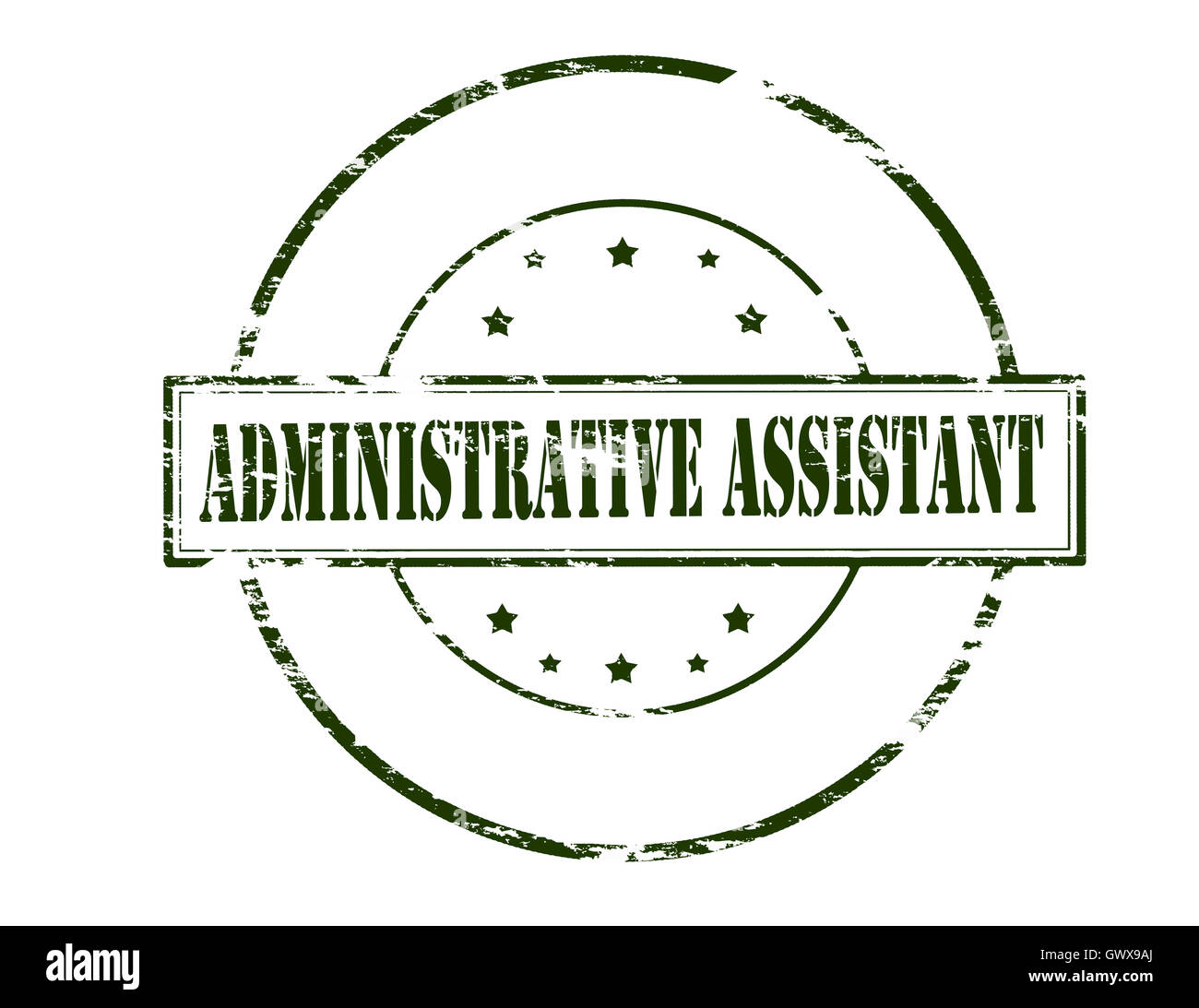 Rubber stamp with text administrative assistant inside, vector ...