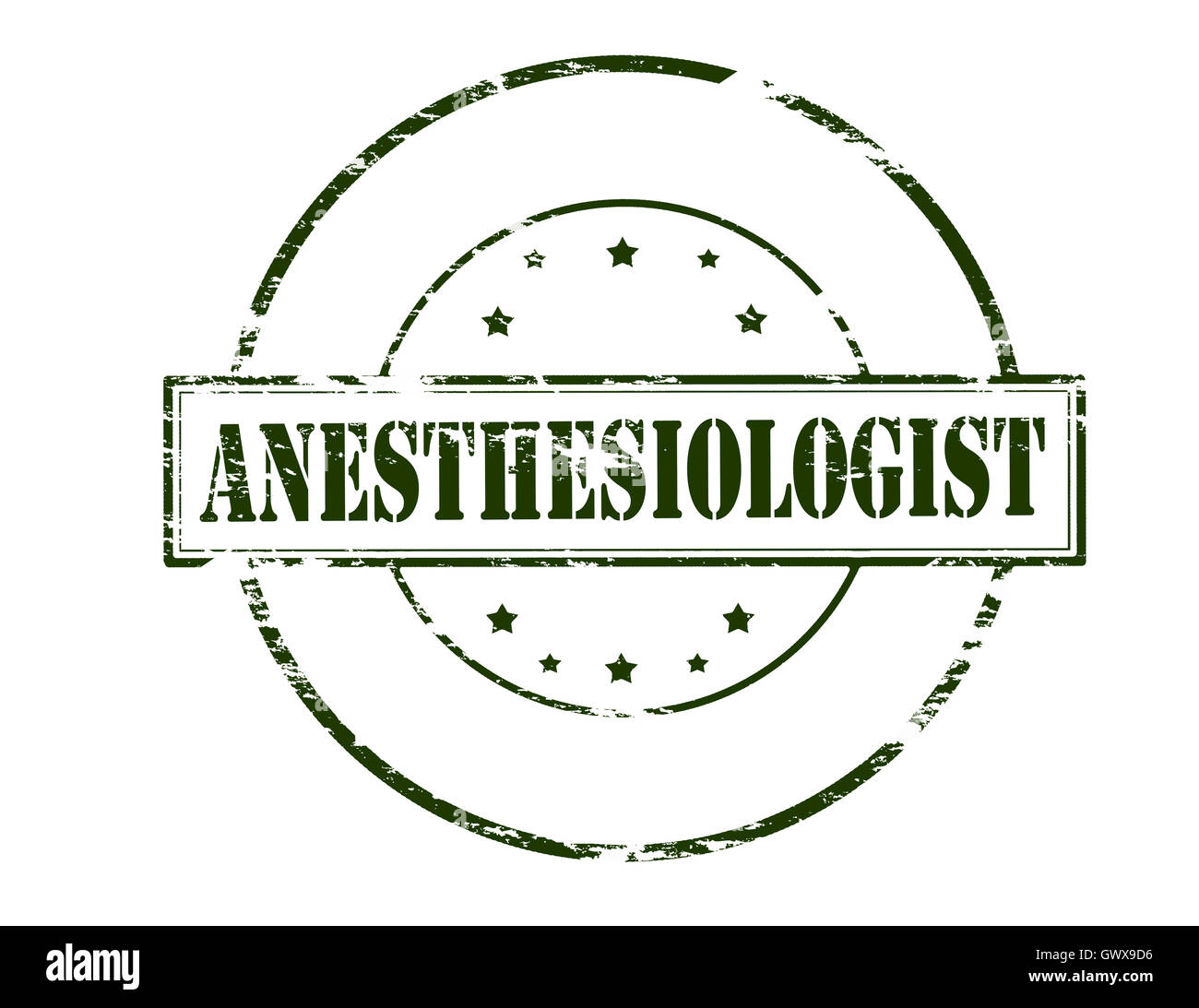 Rubber stamp with word anesthesiologist inside, vector illustration ...