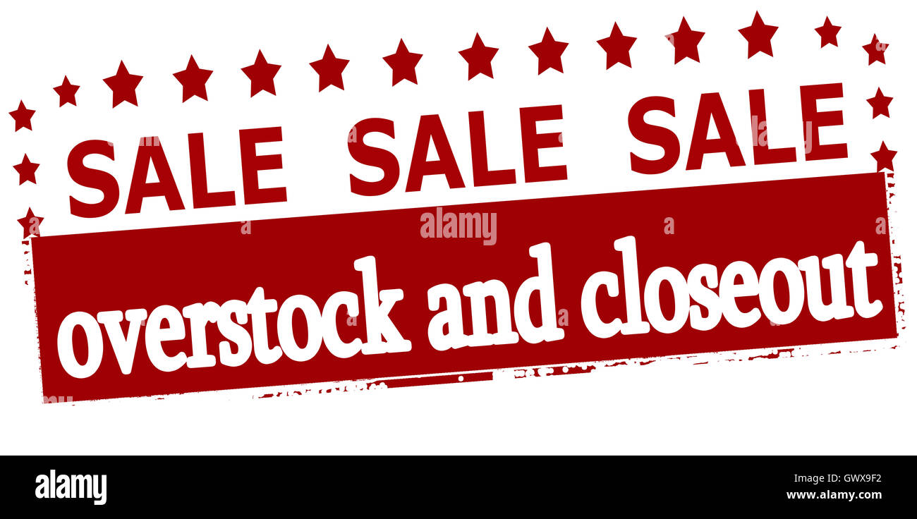 Rubber stamp with text sale overstock and closeout inside, vector ...