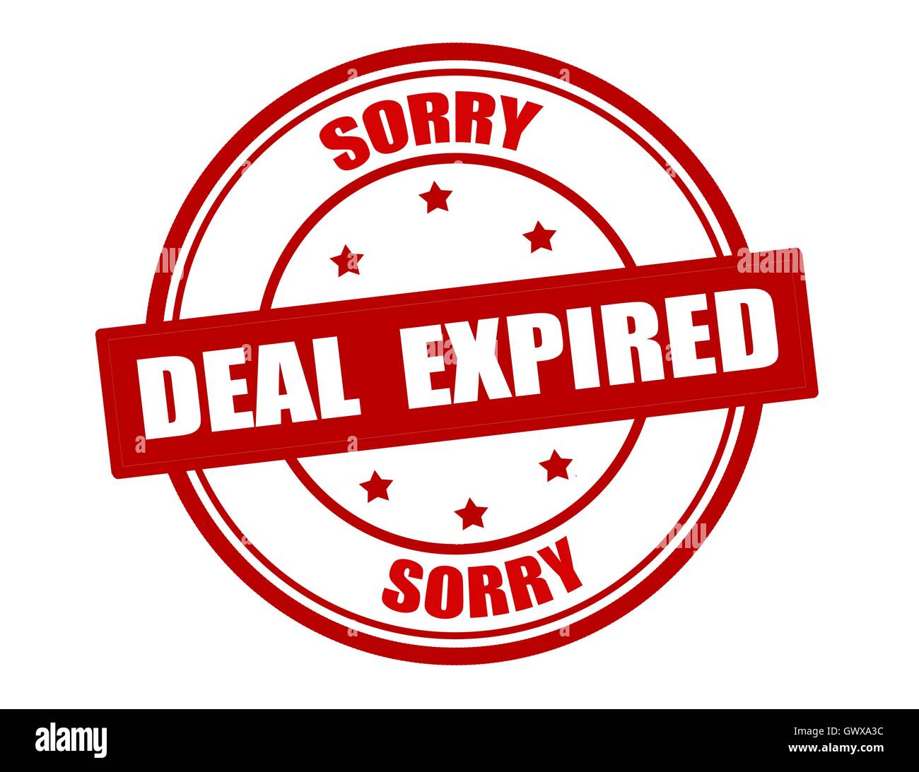 Rubber stamp with text deal expired inside, vector illustration Stock ...