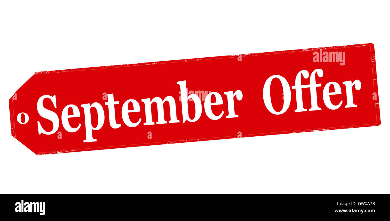 Rubber stamp with text September offer inside, vector illustration ...
