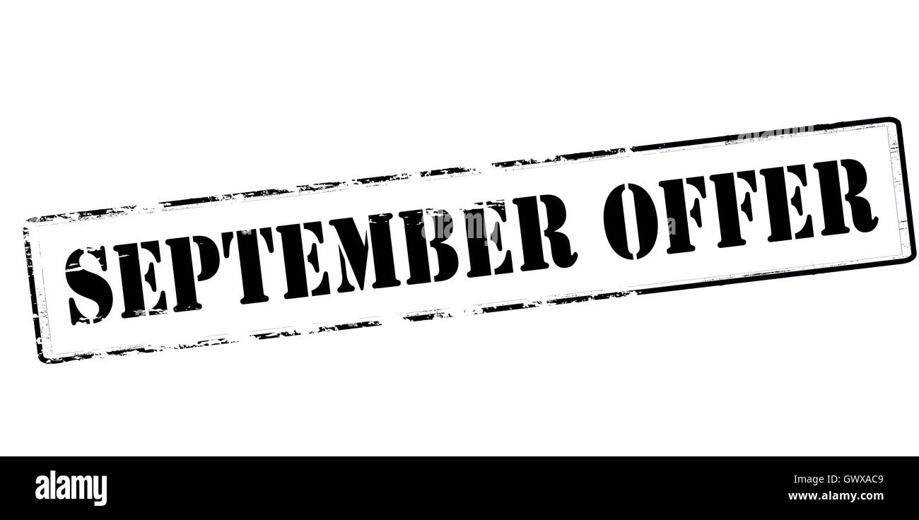 Rubber stamp with text September offer inside, vector illustration ...