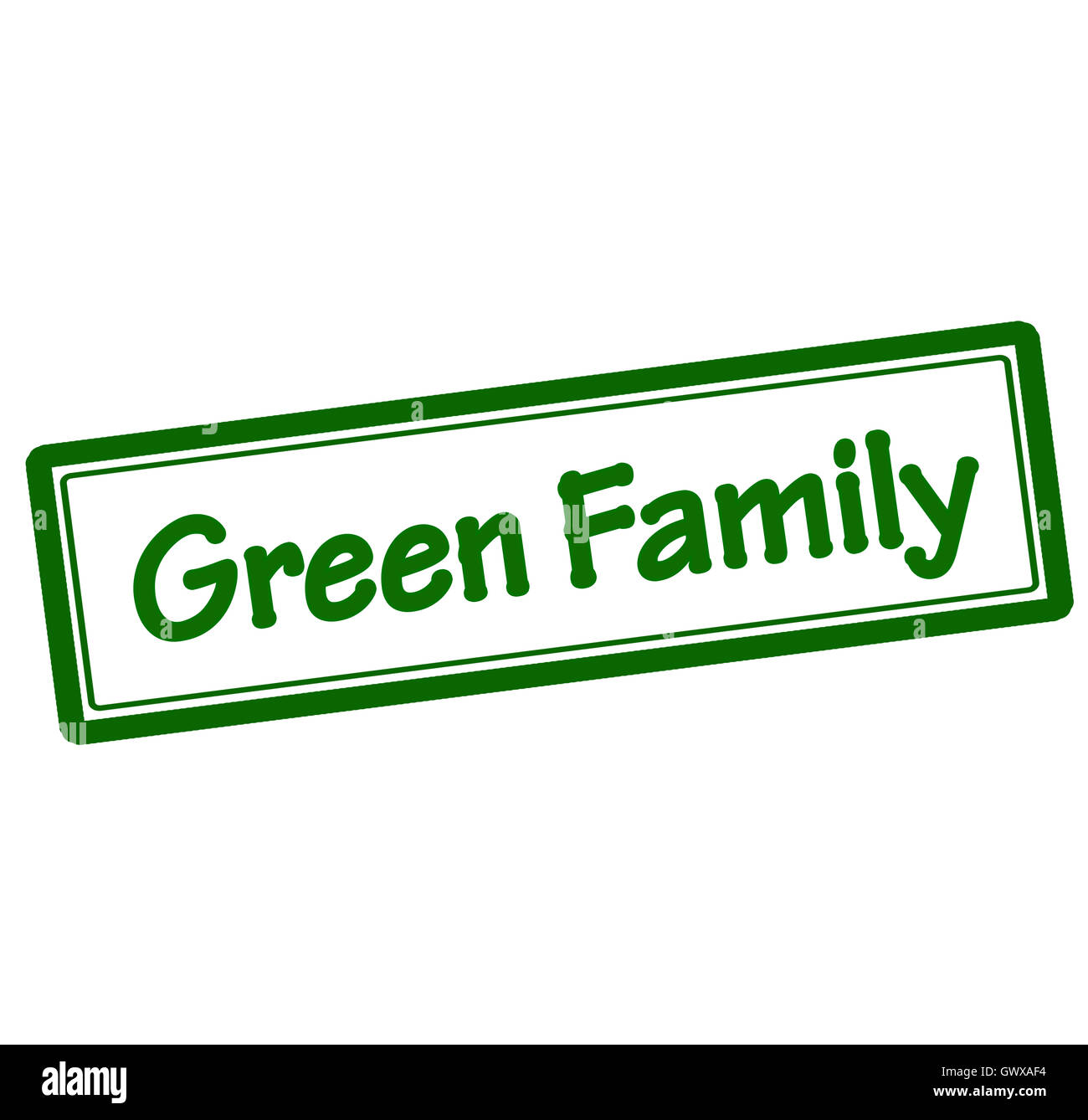 Rubber stamp with text green family inside, vector illustration Stock ...