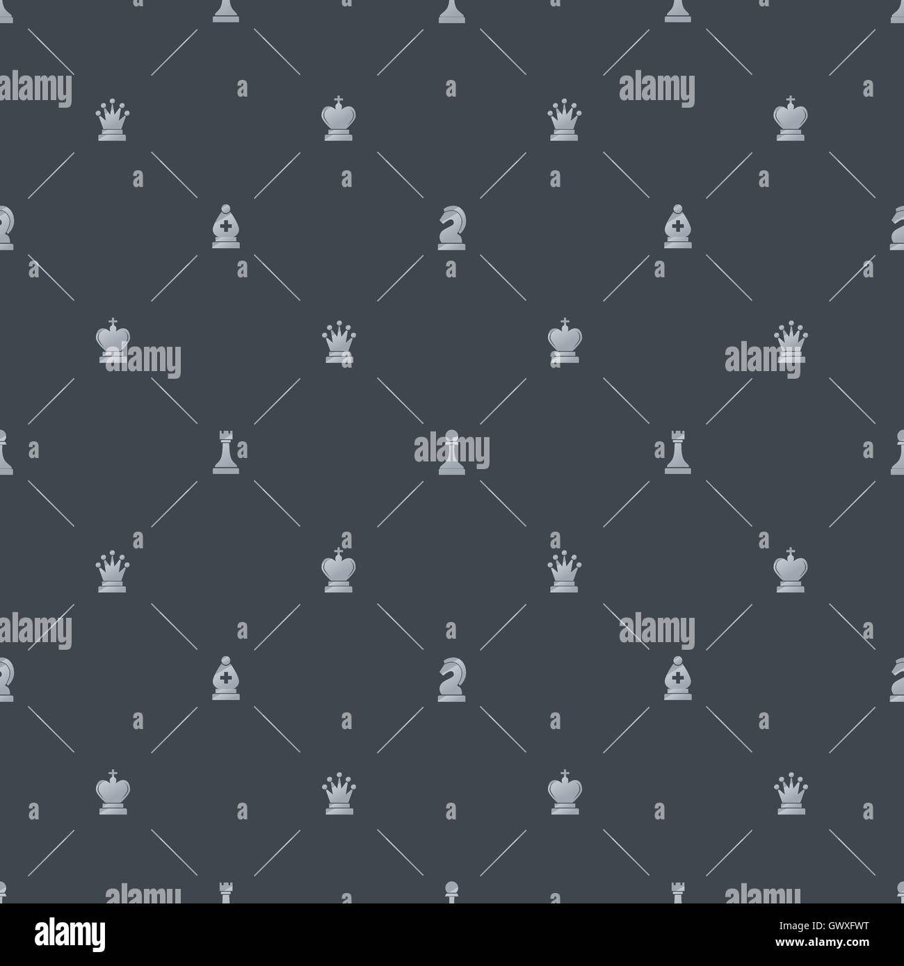 Gray luxury seamless pattern with chess symbols Stock Vector Image ...