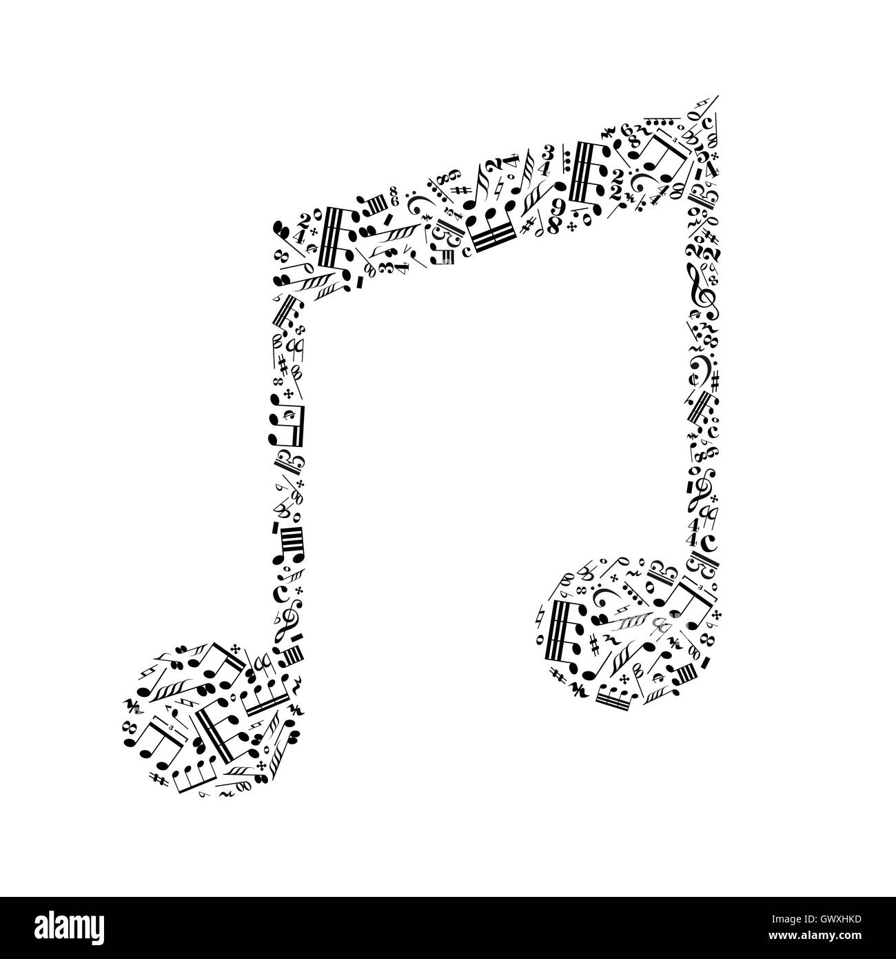 Music note sign on white Stock Vector Image & Art - Alamy