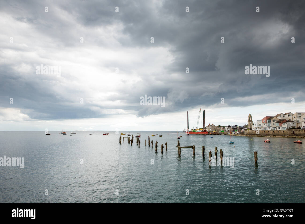 landscape shot of swanage bay in dorset Stock Photo - Alamy