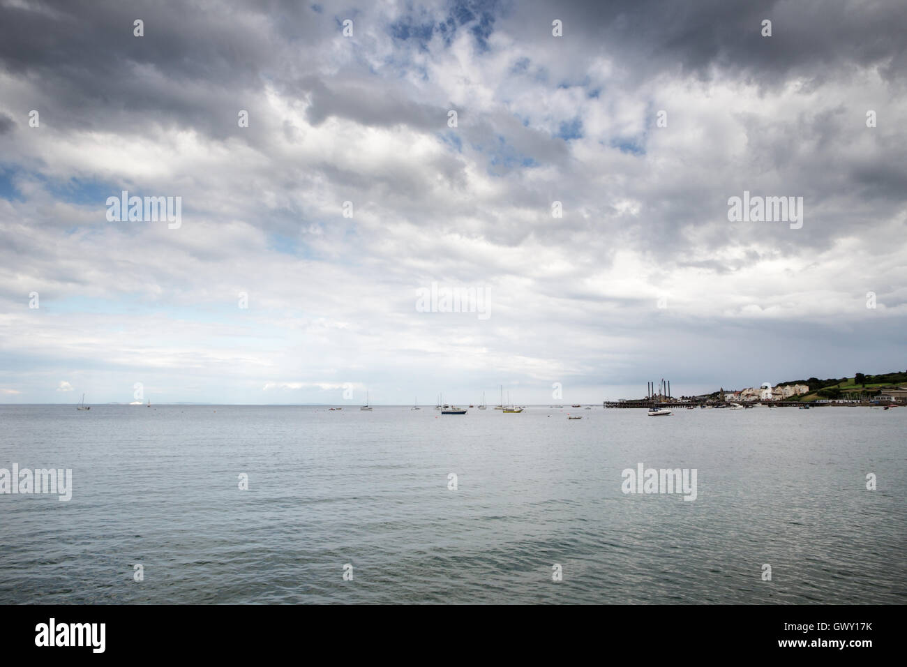 landscape shot of swanage bay in dorset Stock Photo - Alamy