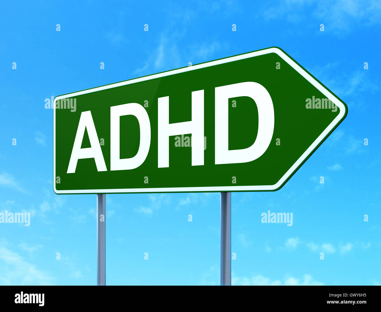 Healthcare concept: ADHD on road sign background Stock Photo - Alamy