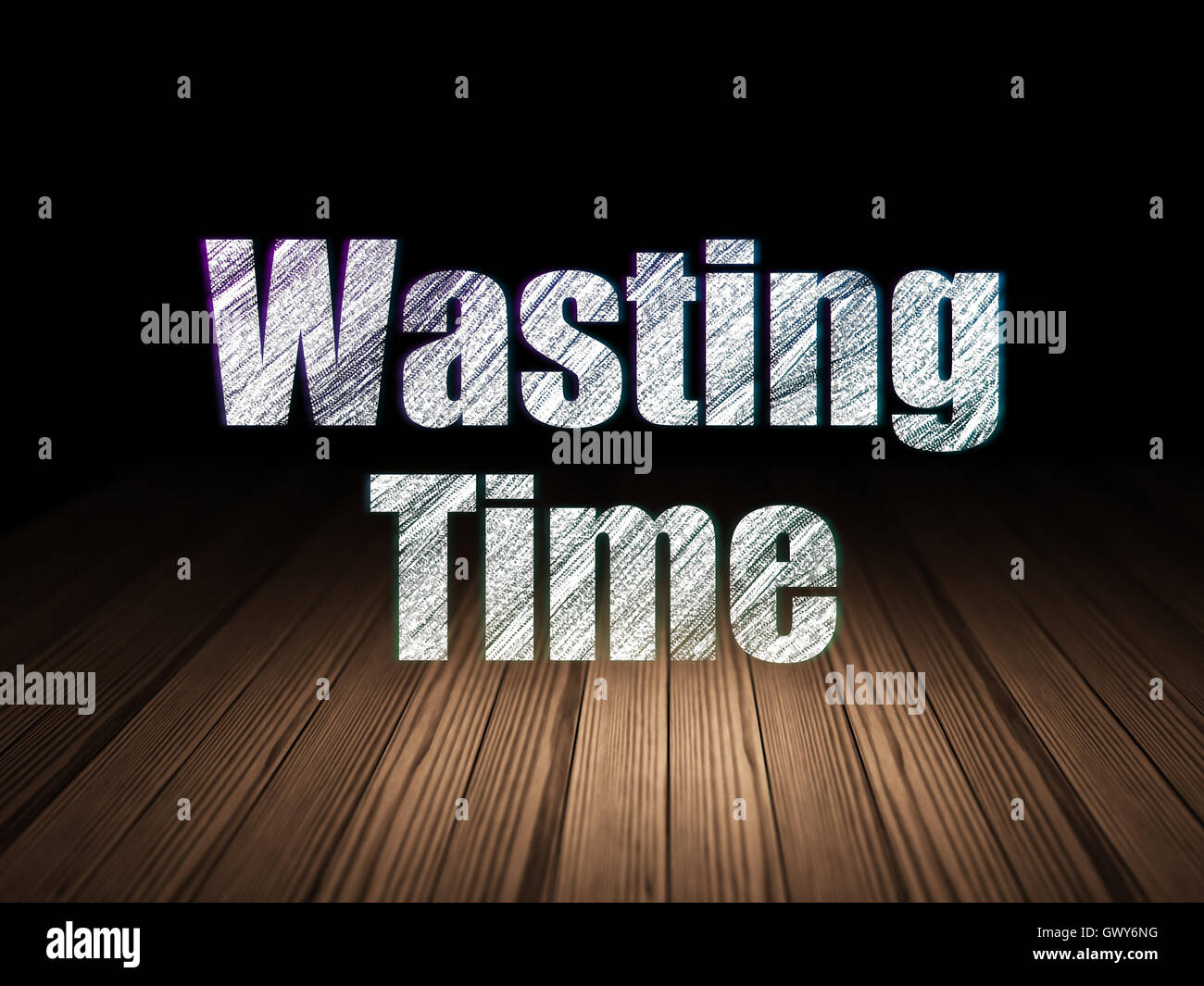 Time concept: Wasting Time in grunge dark room Stock Photo - Alamy