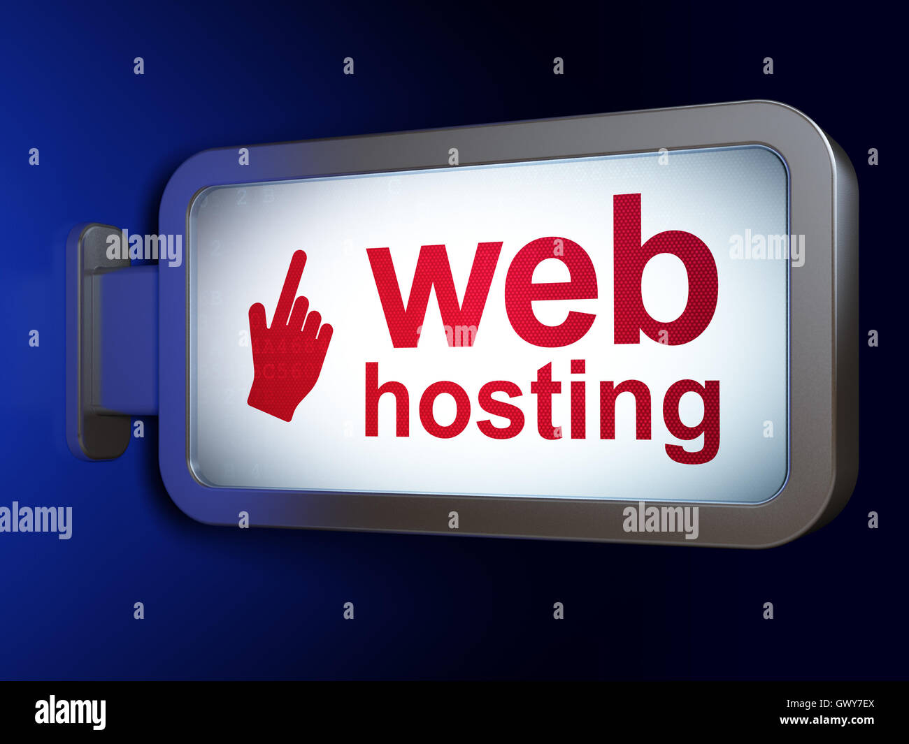 Web Design Concept Web Hosting And Mouse Cursor On Billboard