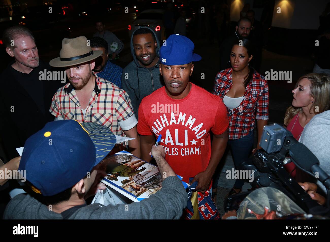 Jamie Foxx leaving Villa Loung wearing a t-shirt saying 'Muhammad Ali ...