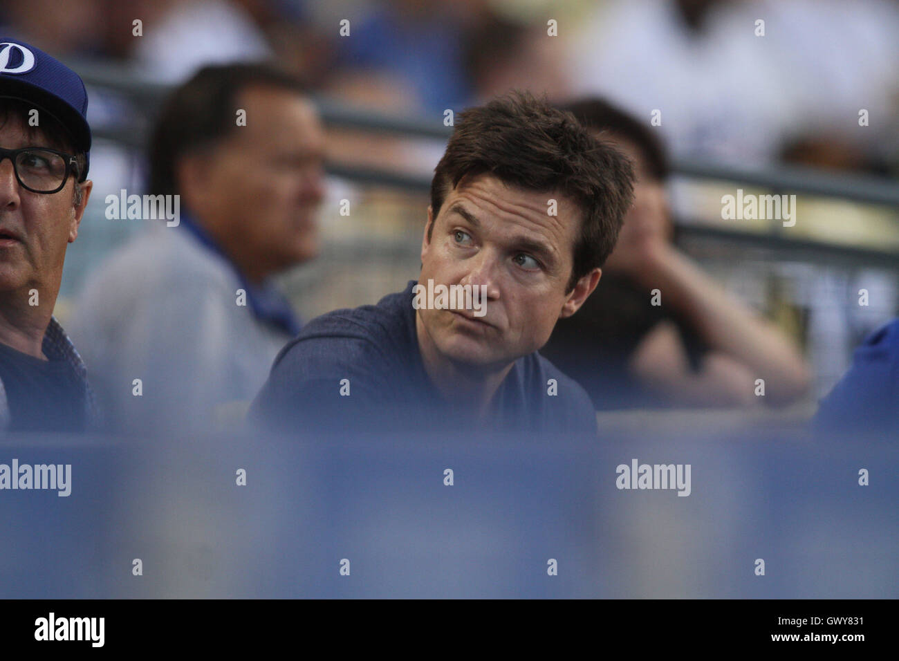Celebrities watch the Los Angeles Dodgers Featuring: Jason Bateman ...