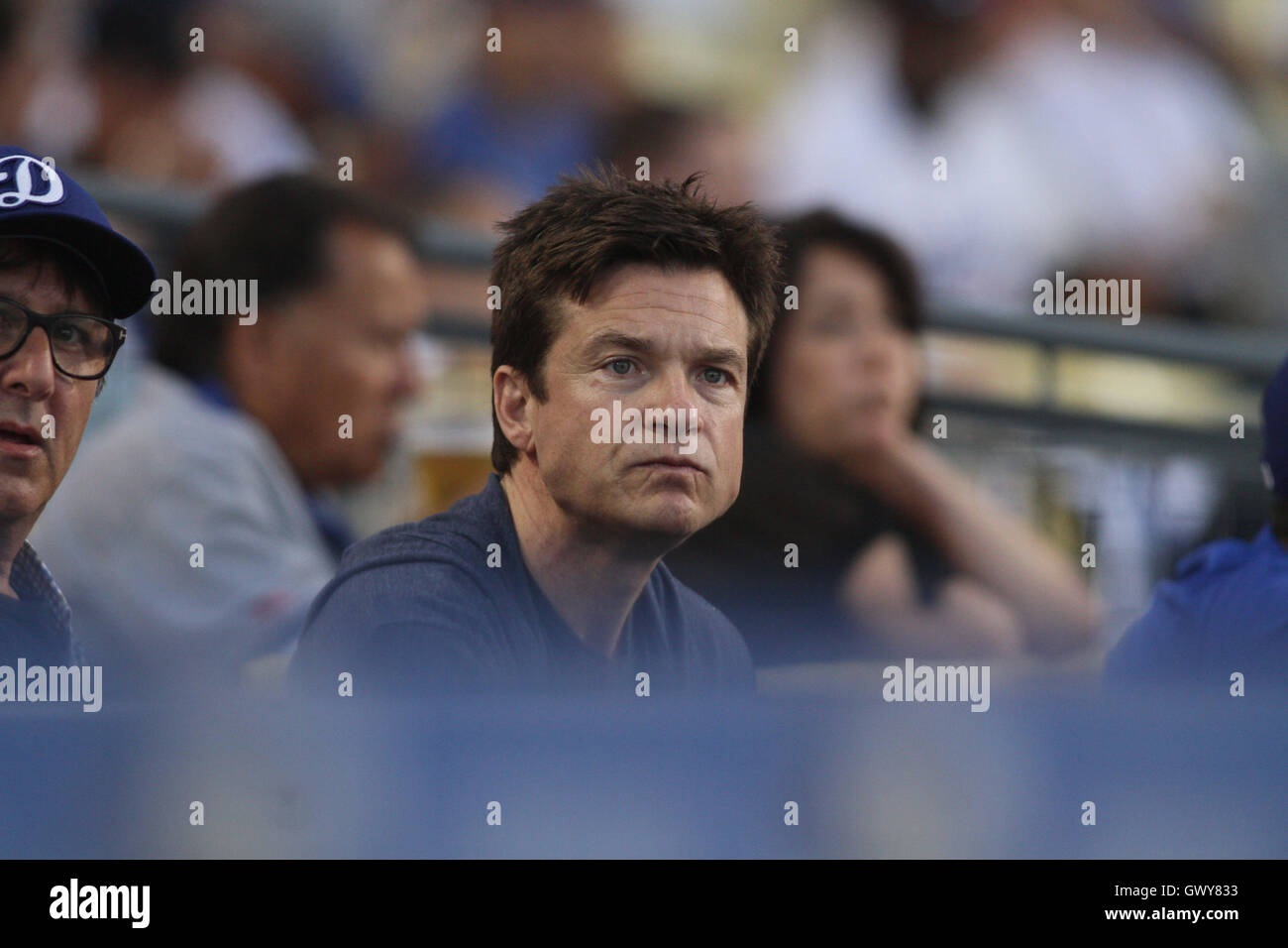 Celebrities watch the Los Angeles Dodgers Featuring: Jason Bateman ...