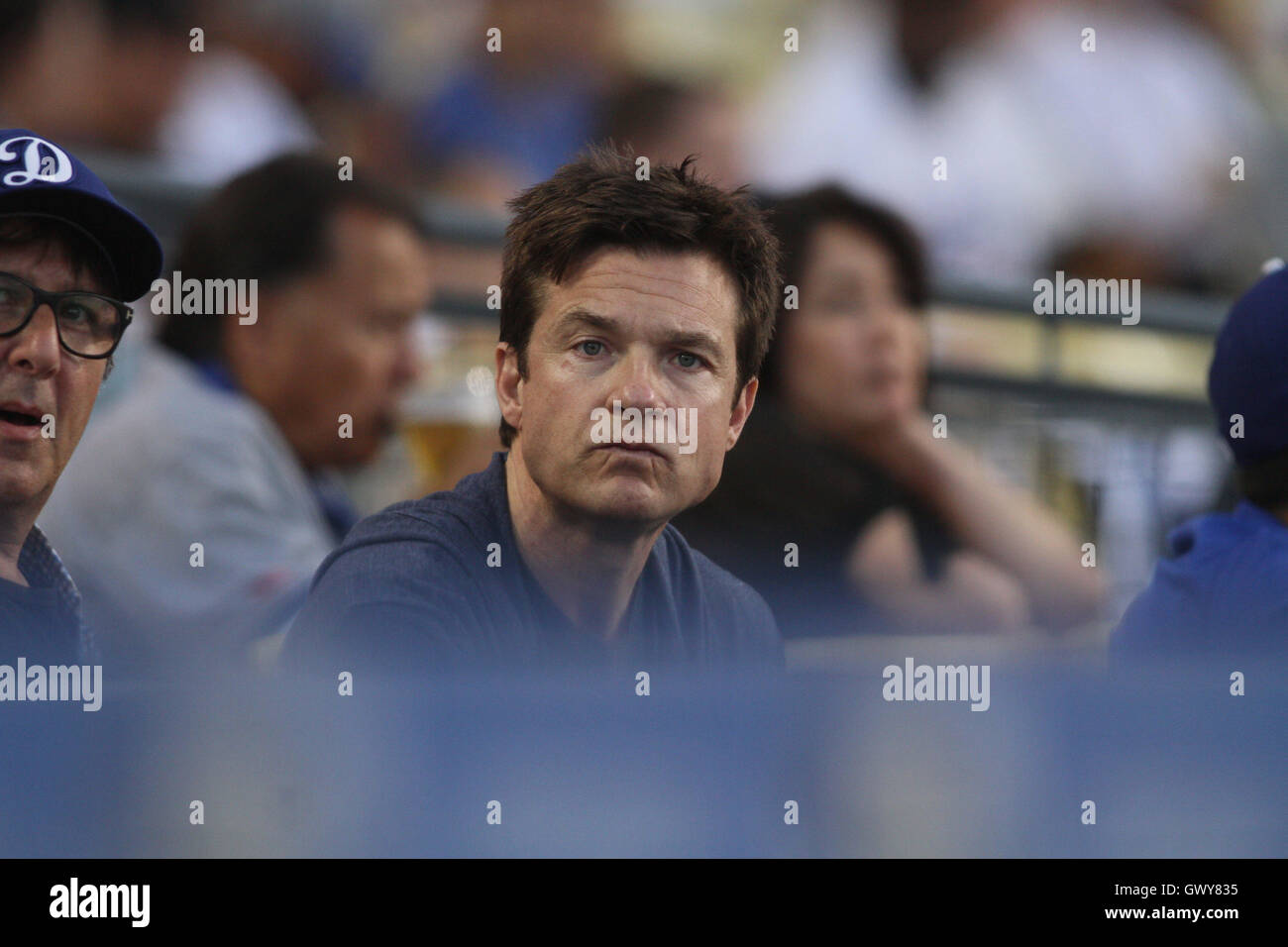 Celebrities watch the Los Angeles Dodgers Featuring: Jason Bateman ...