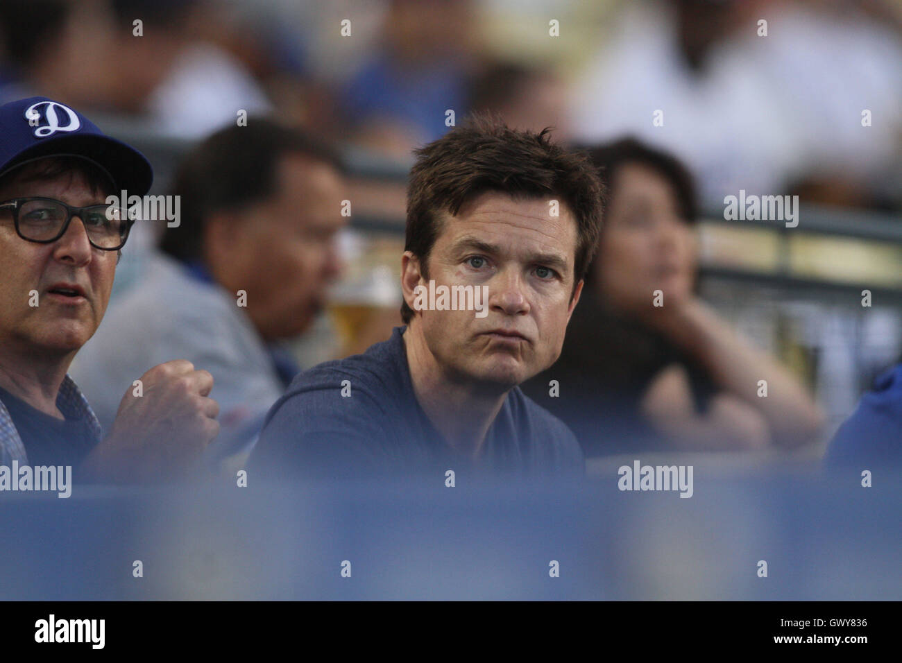 Celebrities watch the Los Angeles Dodgers Featuring: Jason Bateman ...