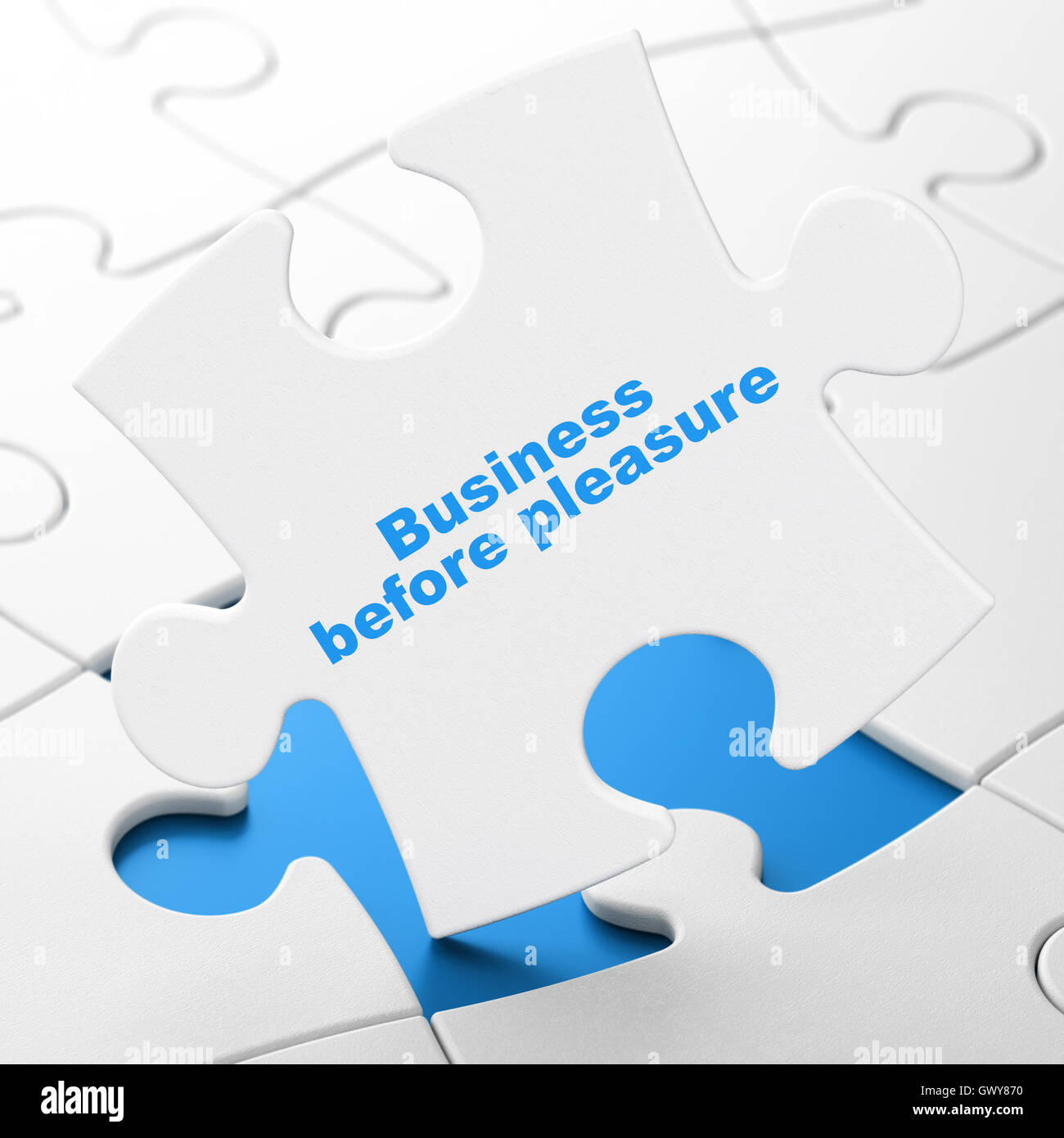 Finance concept: Business Before pleasure on puzzle background Stock ...