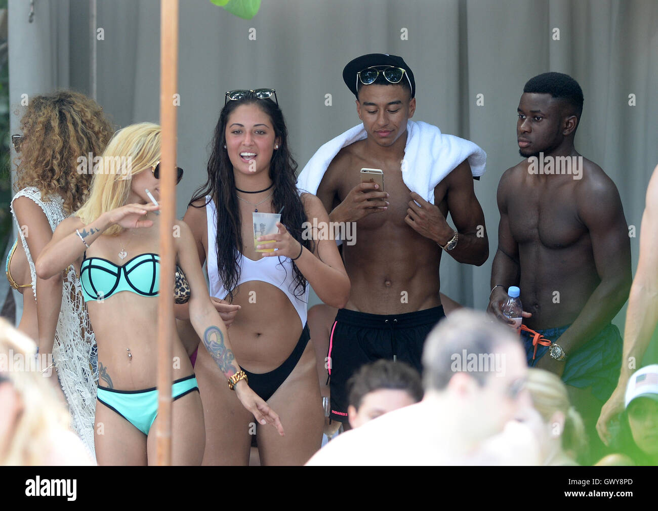 Manchester United footballer Jesse Lingard enjoys the end of the football season as he parties ...