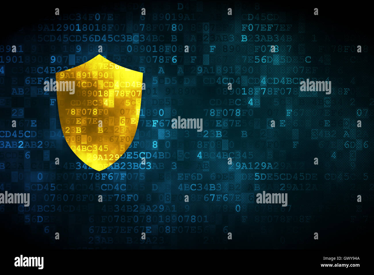 Safety concept pixelated shield hi-res stock photography and images - Alamy