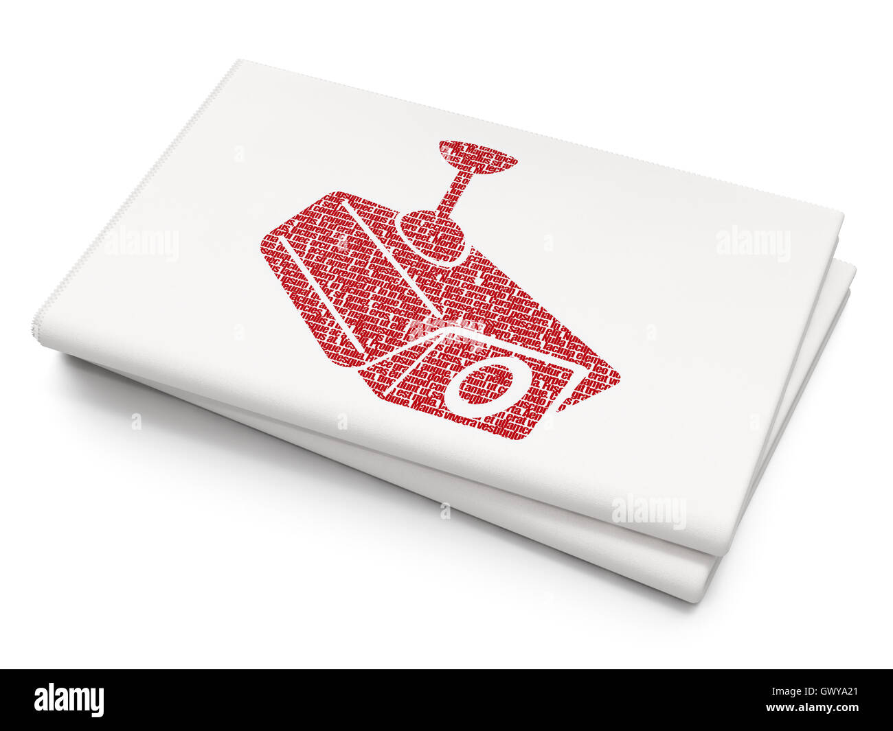 Protection concept: Cctv Camera on Blank Newspaper background Stock ...