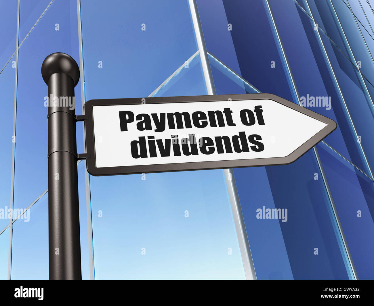 Currency concept: sign Payment Of Dividends on Building background ...