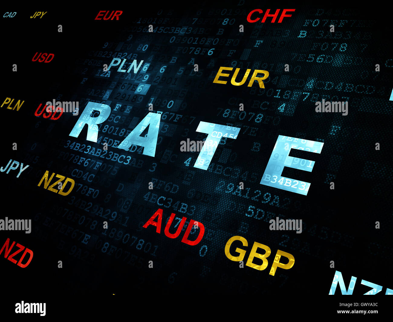 Money concept: Rate on Digital background Stock Photo - Alamy