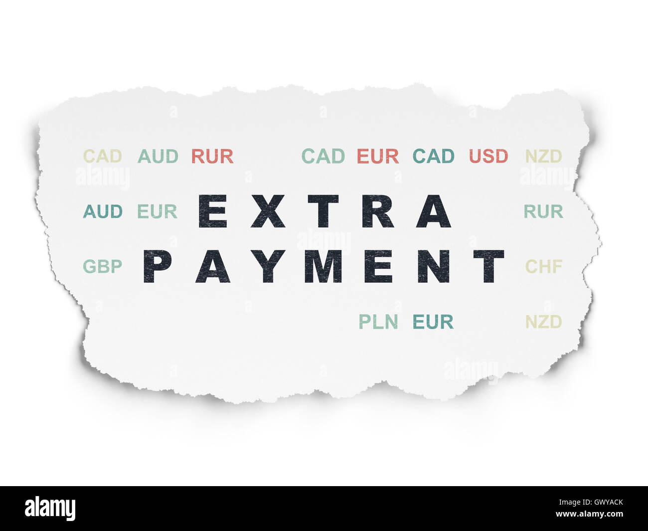 Banking concept: Extra Payment on Torn Paper background Stock Photo - Alamy