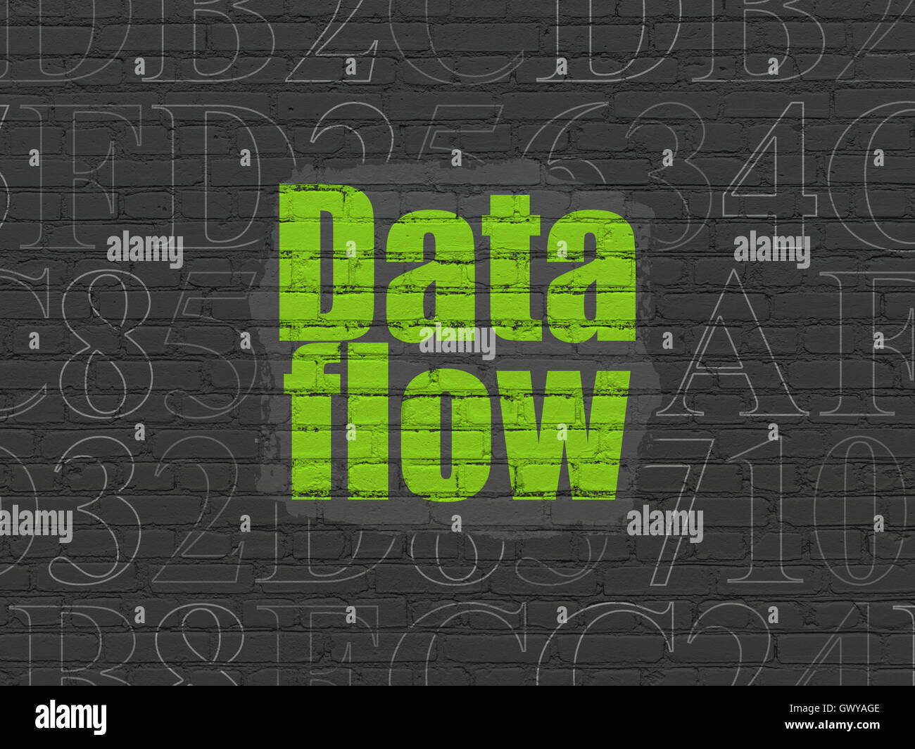 Data concept: Data Flow on wall background Stock Photo - Alamy