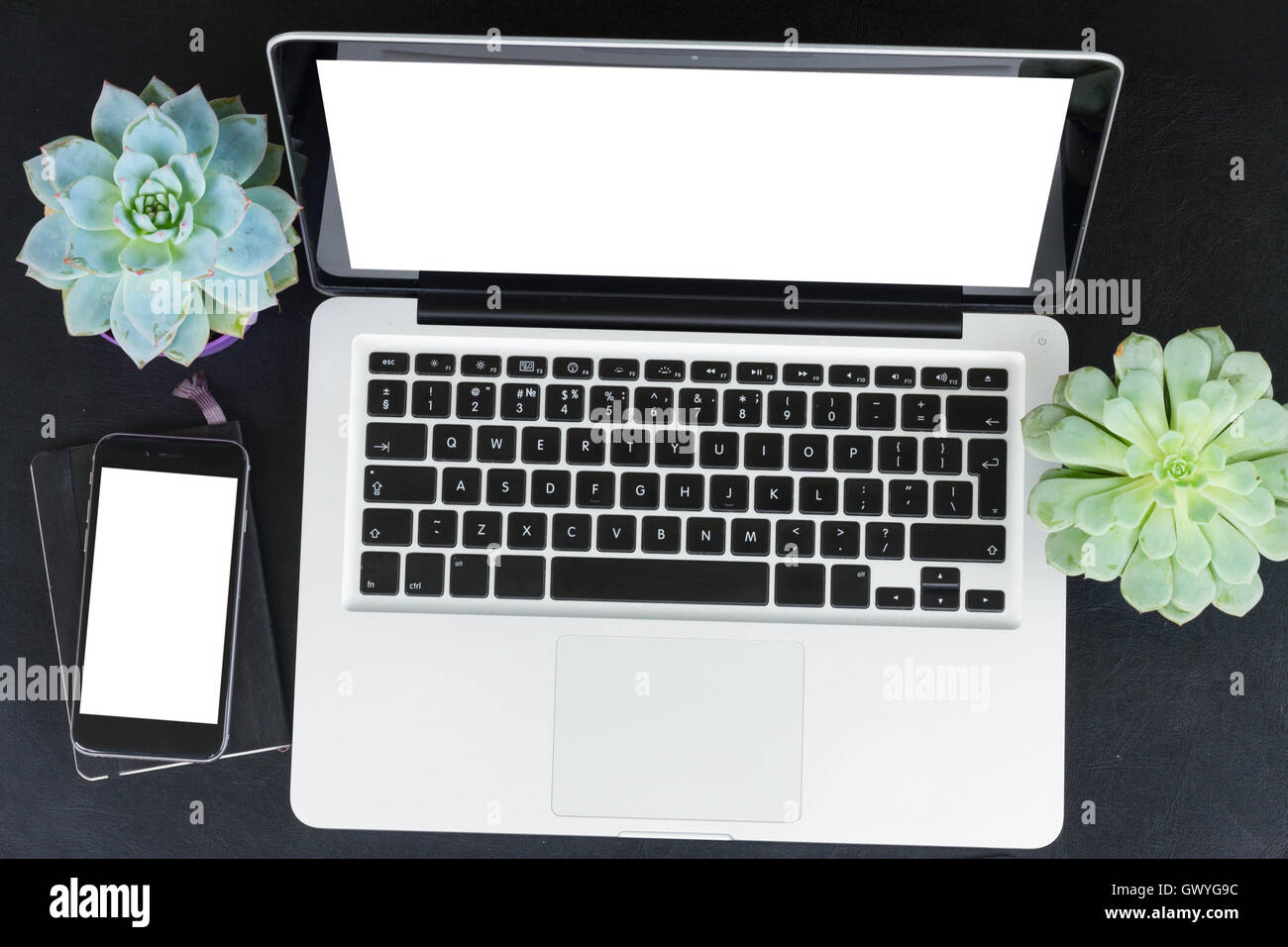 Offise desktop scene Stock Photo - Alamy