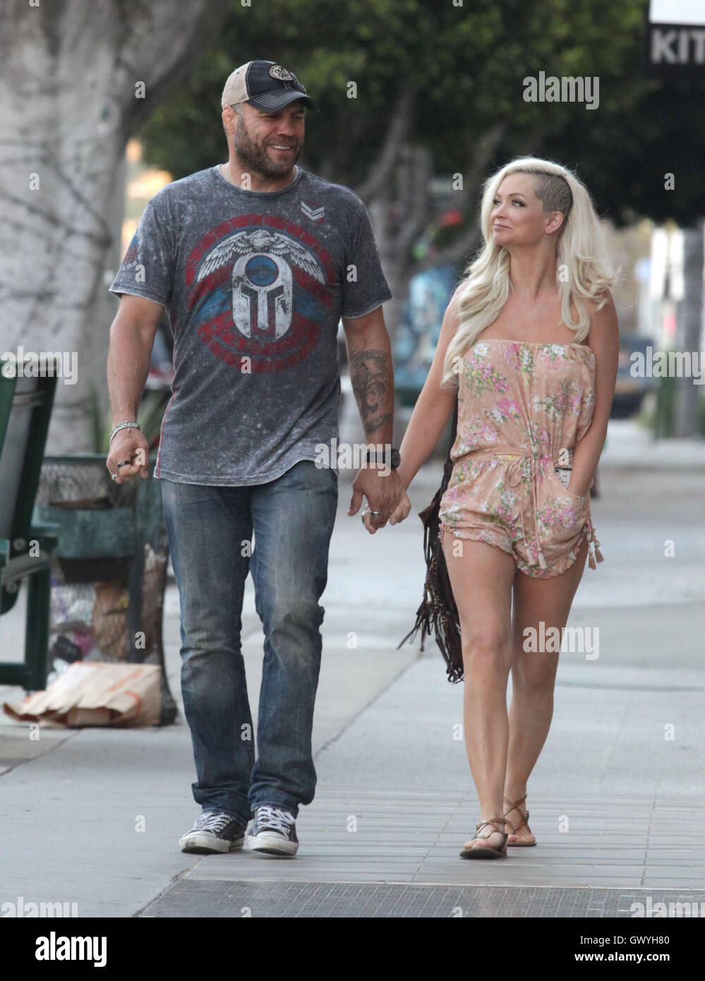 Randy Couture and girlfriend Mindy Robinson appear in good spirits ...