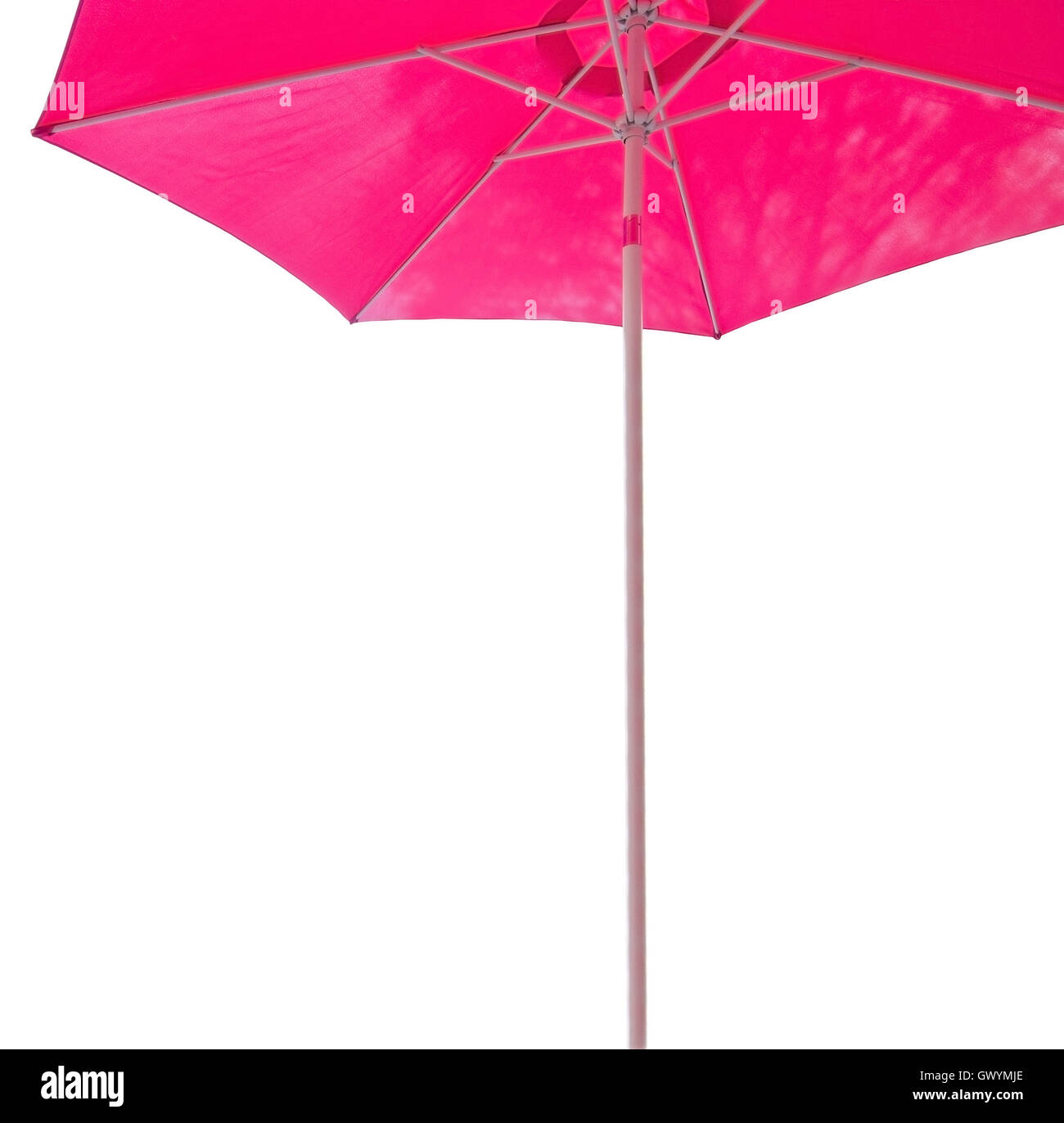 Pink parasol margin isolated on white Stock Photo - Alamy
