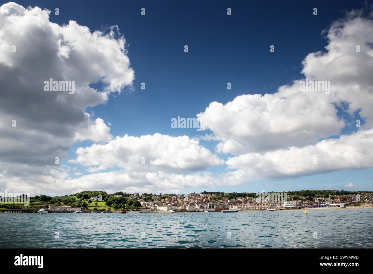 landscape shot of swanage bay in dorset Stock Photo - Alamy