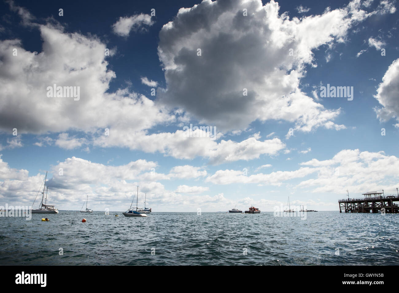 landscape shot of swanage bay in dorset Stock Photo - Alamy