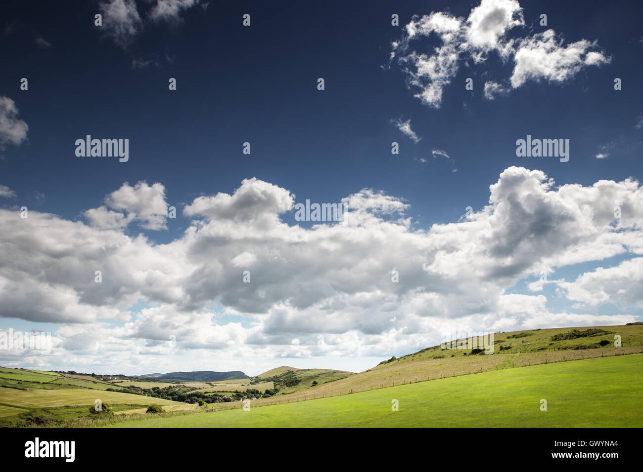 landscape shot taken in dorset england on a sunny day Stock Photo - Alamy